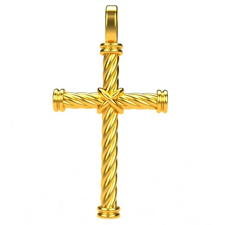 24k Solid Gold Cross Necklace