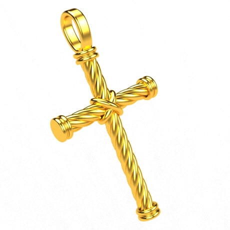 24k Solid Gold Cross Necklace