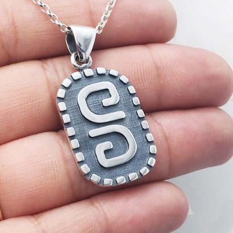 Aztec Design Pendant in Silver