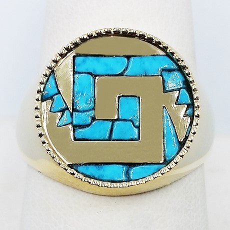 Aztec Ring with Turquoise Stone