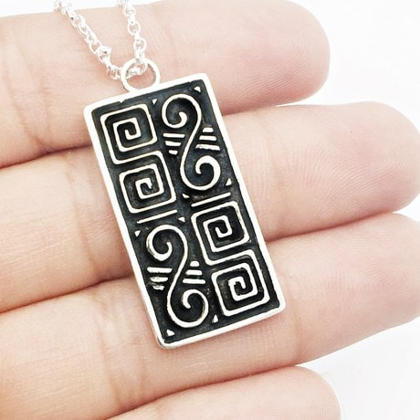 Aztec Pendant in Sterling Silver