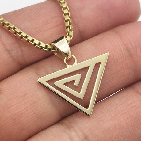 Aztec Gold Pendant with Swirl Pattern