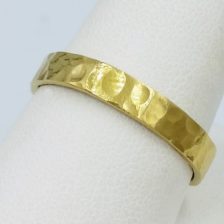 24k Gold Hammered Engagement Ring