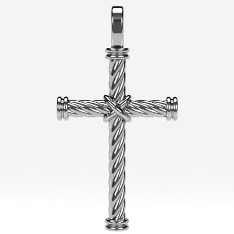 2 Inch Silver Cross Pendant