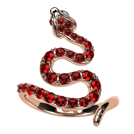 Ruby Snake Ring in 18k Gold