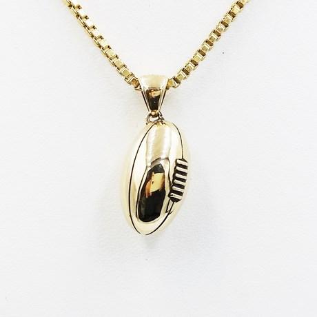 Rugby Necklace Pendant in Gold