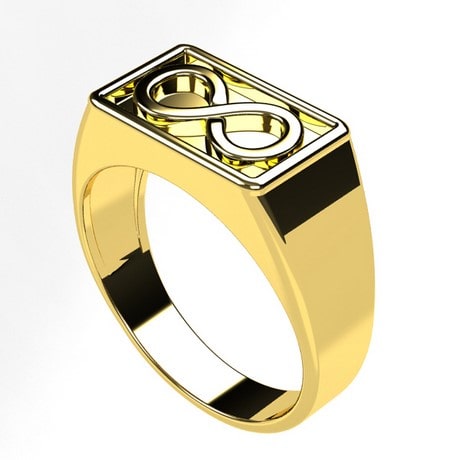 Men's infinity ring in 18k gold